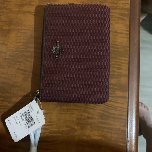 Coach | Bags | Coach Maroon Textured Wallet | Poshmark